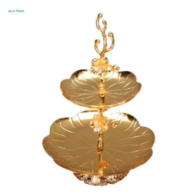 极速Cupcake Stand Double Layers Lotus ape Snack Rack Op.tion