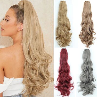 Long Wavy tail Hair Extensions Claw Clip on  Tail Hairpiece