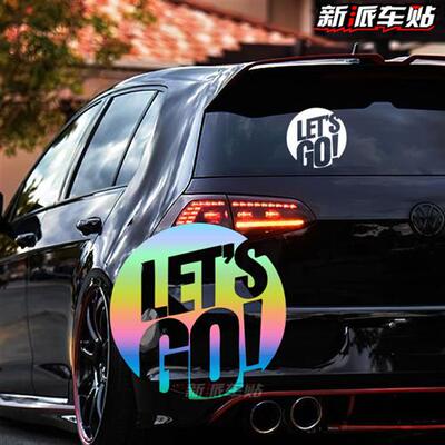 letsgo贴纸改装汽车窗贴贴画汽车贴纸侧窗玻璃贴 大LOGO贴纸
