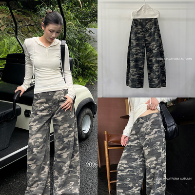 T-PLATFORM-街头设计感宽松百搭休闲裤(不含上衣+包包)YS1-26036