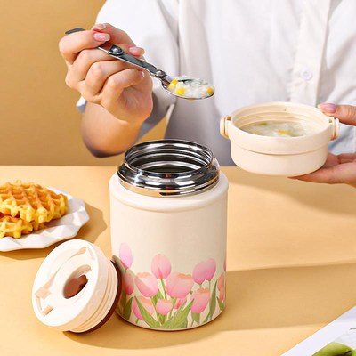 宽口焖烧杯316L不锈钢保温饭盒桶2023新款餐盒U大容量闷烧壶罐