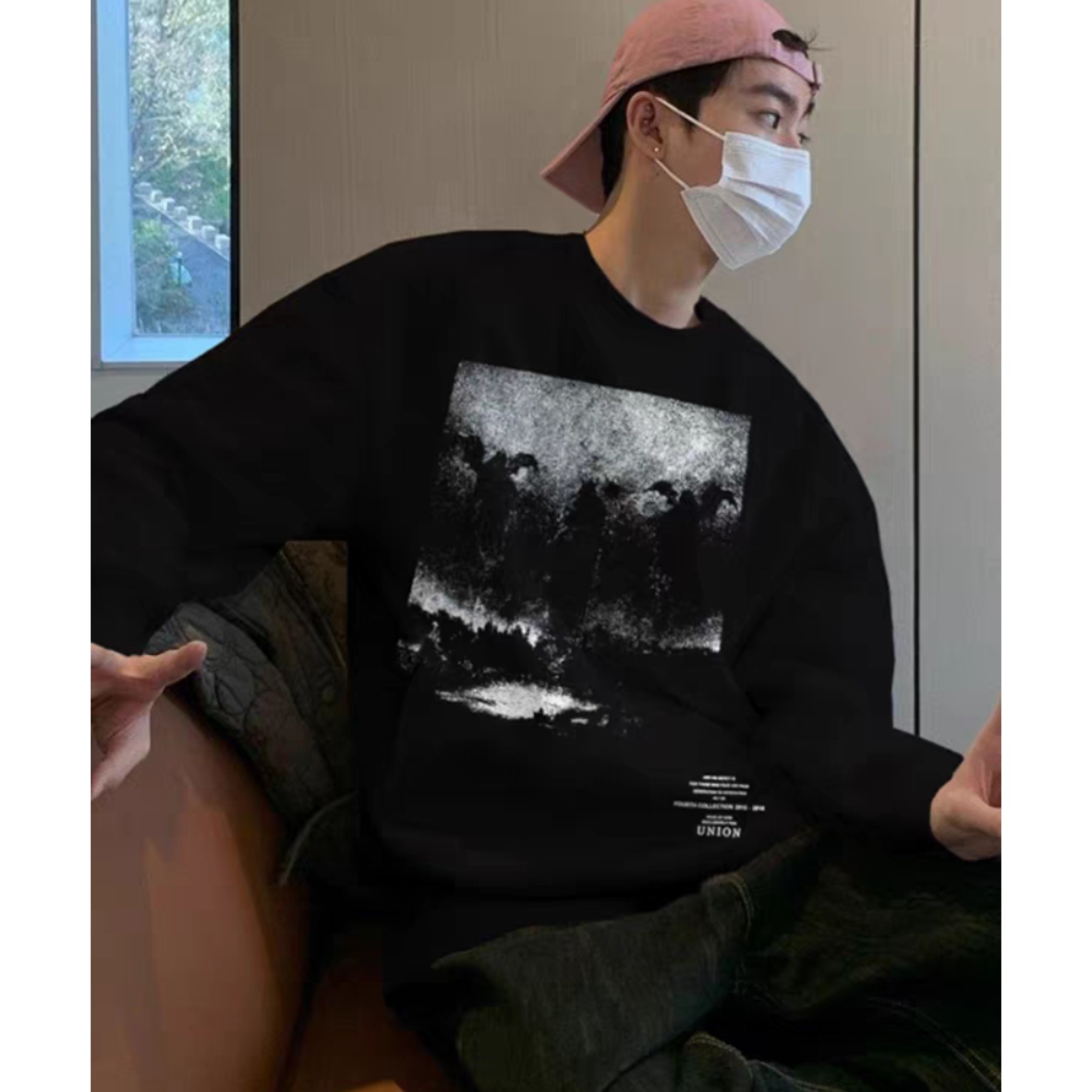潮牌欧美ESS小众印花美式潮牌秋冬男女情侣圆领卫衣宽松高街