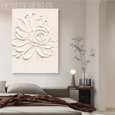 网红牡纯手饰油画白厅丹花富纯客装绘画花开贵玄关U主卧床头厚肌