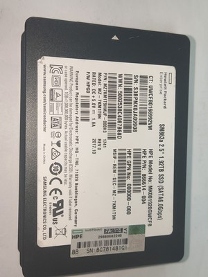 hpe 惠普定制版 Sm863a 1.92tb SSD 固态