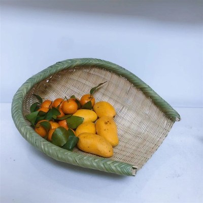 精编筲箕竹编筲箕开口簸箕馒头收纳筐厨房洗菜沥水篮子竹制品
