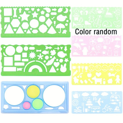 2025跨境新款 Office School Supplies 几何绘图模板描图板绘图尺