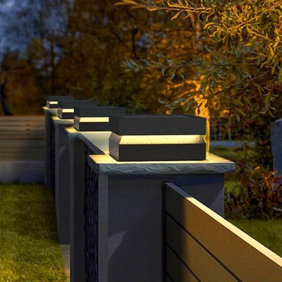 户外太阳能柱头灯防水庭院灯简约围墙灯别墅景观灯室外灯大门柱灯