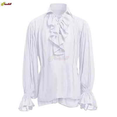 Cosplay Bandage Long Sleeve Ruffled Shirt Gothic Blouse Tops
