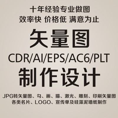 图片转激光雕刻切割的plt/dxf/ac6/eps/svg/bmp/ps格式矢量图制作