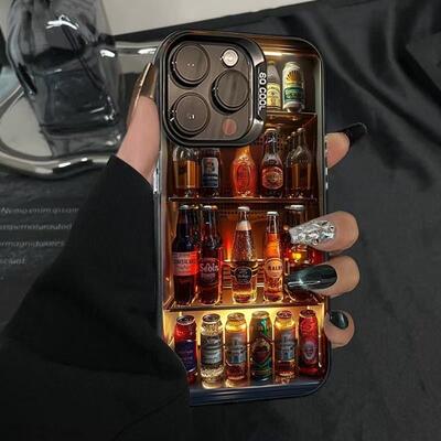 iPhone 16/15/14 Pro Max Case Fridge Beer Design Trendy