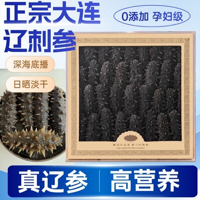 参厂长大连野生海参干货500克辽参刺参淡干非即食海渗礼盒送礼50g