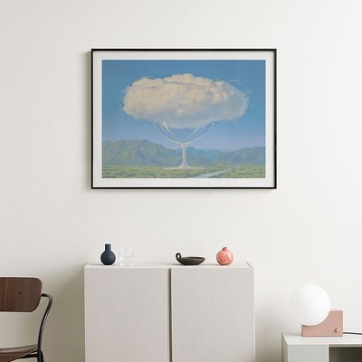 马格里特《心弦》超现实主义装饰画客厅玄关挂画酒吧Z民宿有框画