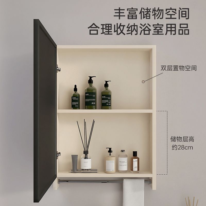 新款奶油风轻奢小户型加厚浴室智能镜柜太空铝小尺寸壁挂式镜