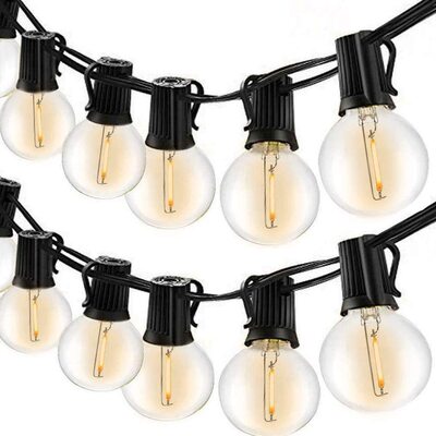 G40LED30.5米50灯灯串塑料灯泡防碎氛围装饰暖光G40LED户外露营灯