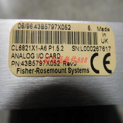 Fisher Rosemount CL6821X1-A6 ，