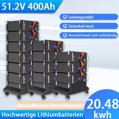 Energiautonomie: 51,2V 400Ah LiFePO4 500Ah 48V 300Ah 200Ah