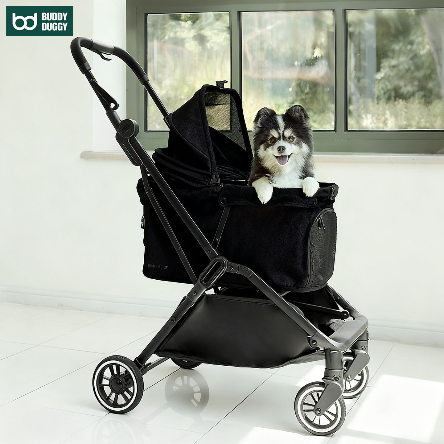 BuddyDuggy韩国宠物推车一键折叠中小型猫犬外出轻便宠物车