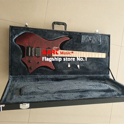 High-end headless electric guitar, tiger mapPle veneer, red