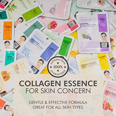 新品DERMAL KOREA Collagen Essence Full Face FPacial Mask She