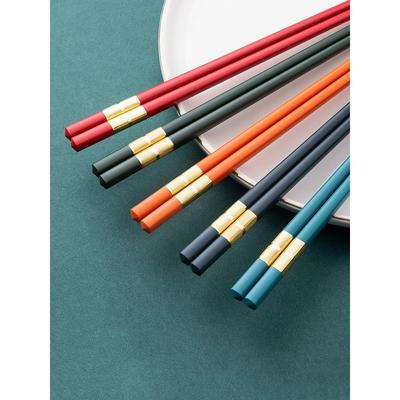 合金筷子家庭分用一人一色防滑不发霉耐高温好看ins风个性快子双