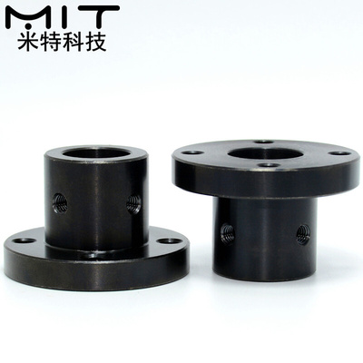 。STHRB碳钢轴承座导向轴支架带法兰光杆轴支撑支座通孔螺孔轴支