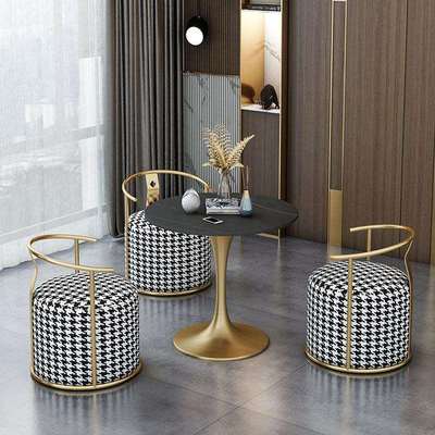 意式轻奢洽谈沙发椅展厅休息区接待椅甜品店单人沙发售楼处沙发椅