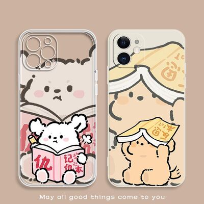 情侣记仇反思本小狗情侣iphone手机壳苹果17promax可爱16卡通Q版14磨砂13荣耀华为小米1加15超火独特情侣软壳
