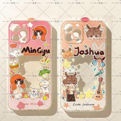 SEVENTEEN成员小卡手机保护壳苹 ??果16promax荣耀透明OPPOvivoiQOO红米小米15可爱华为mate60pro个性透明全