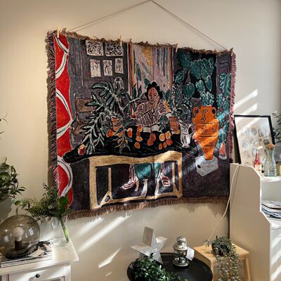 抖音发  Etruscan Vase, 伊特鲁里亚花 1940 毛毯