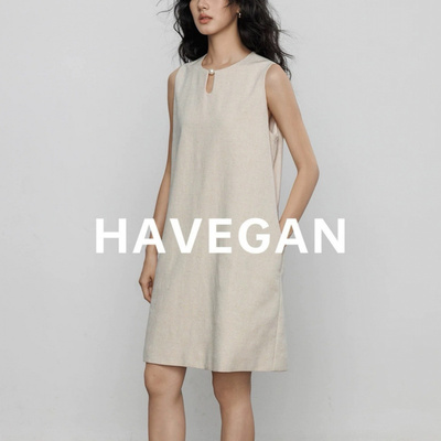 与间HAVEGAN/夏季圆领无袖亚麻背