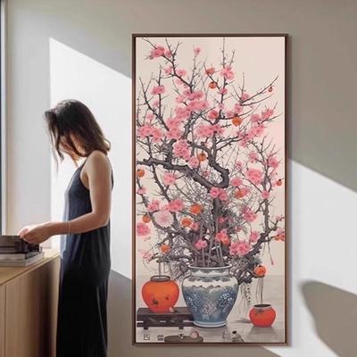 新中式国画小众设计春风得意走廊过道尽头玄关装饰画挂画大气壁画