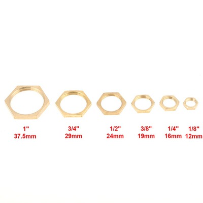 40pcs/G1/8 G1/4 G3/8 G1/2 G3/4 G1螺纹管接头黄铜六角锁紧螺母