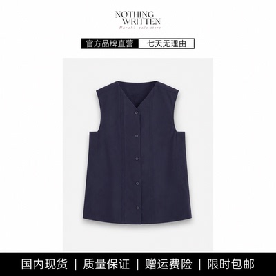 【现货】NOTHING WRITTEN休闲版型无袖衬衫藏青色夏新品棉质马甲