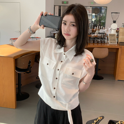 ONION-夏上新老钱感翻领衬衣上衣小衫V266114