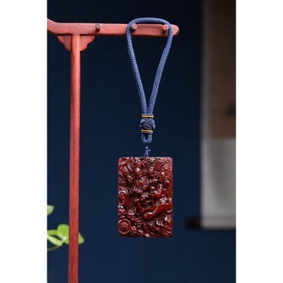 小叶紫檀雕刻吊坠天菩萨木雕汽车挂件木质文玩工艺品大黑手把件