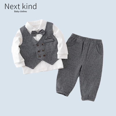 现货netx kind宝宝一周岁礼服男宝生日宴会婴儿百天衣服春装套装