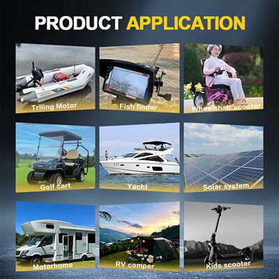 12V跨境专供LiFePO4胶壳200AH锂离子电池组，双USB接口电量显示屏
