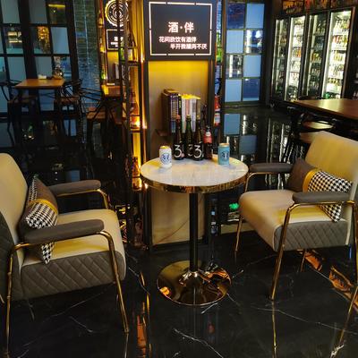 酒吧清吧桌椅组合咖啡西餐厅黑色皮沙发音乐吧休闲接待奶茶店卡座
