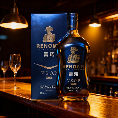 洋酒雷诺vsop拿破仑白兰地40度1L礼盒装1瓶整箱团购批发聚餐送礼