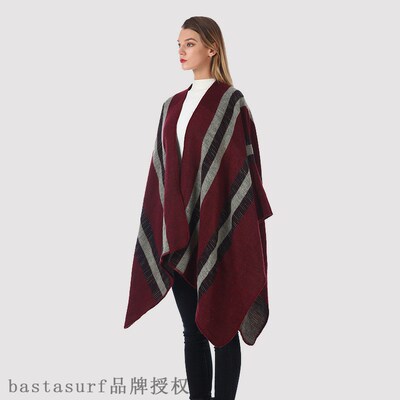 极速Hot selling natiponal style coarse stripe Shawl NEW wome