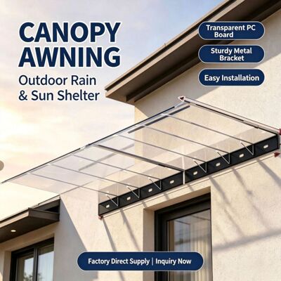 透明耐力板雨棚稳固支架护阳台屋檐安装简便Canopy
