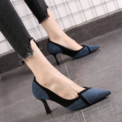 new women's shoes black high heels women's wild stil新款2025
