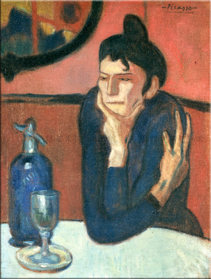 苦艾酒饮者b Pablo Picasso 毕加索 装饰画有框无框客厅书房酒吧