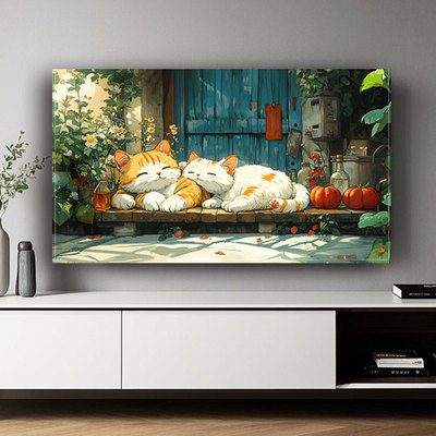 电视机套罩可爱治愈猫咪防尘罩保护套55/65/75/85寸遮光挡灰尘布