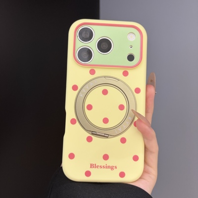 360°旋转磁吸支架适用苹果17promax手机壳新款波点液态硅胶iphone17手机壳全包苹果17pro防摔16pm套1514高级