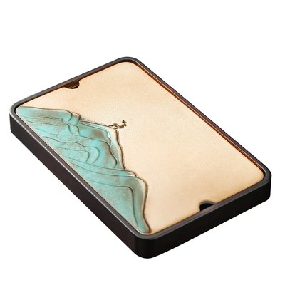 简约陶瓷面板蓄i水式储水茶台长方茶盘家用现代简约干泡台茶海托