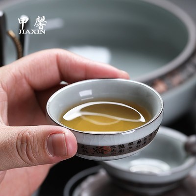 礼盒装哥窑茶具套装陶瓷高档茶壶家用中式功M夫茶盖碗茶杯高端送