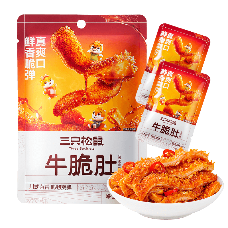 三只松鼠牛肉牛脆肚60g即食