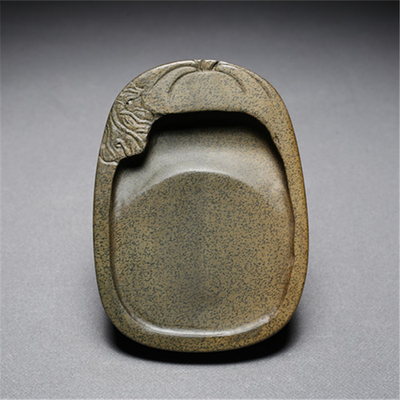 老坑鱼子金皮籽料原石 r休憩 文房四宝歙砚实用书法收藏摆件砚台