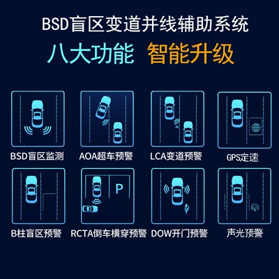 远航H9 H8 Y6Y7 BSD盲区监测变道并线U辅助提示预警雷达